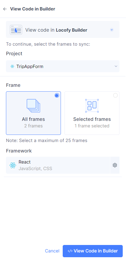 Exporting a custom form for your existing repository – Locofy Docs