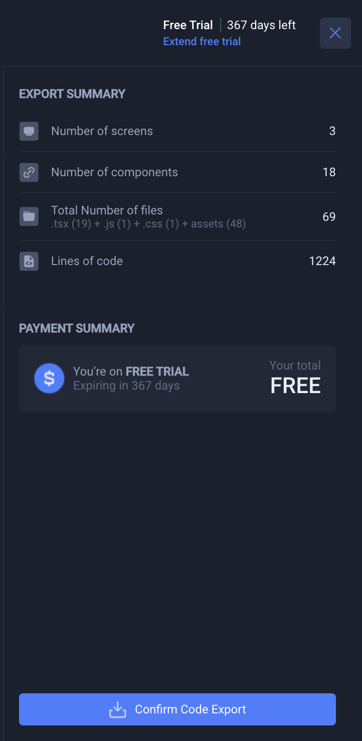 Exporting your code – Locofy Docs