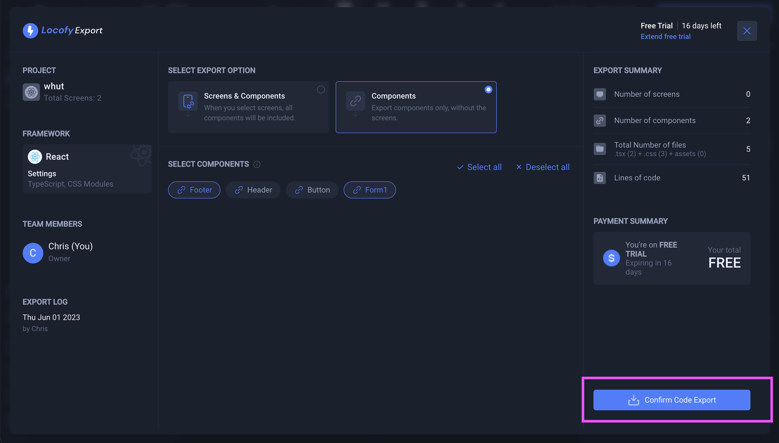 Exporting or Syncing Individual Components – Locofy Docs
