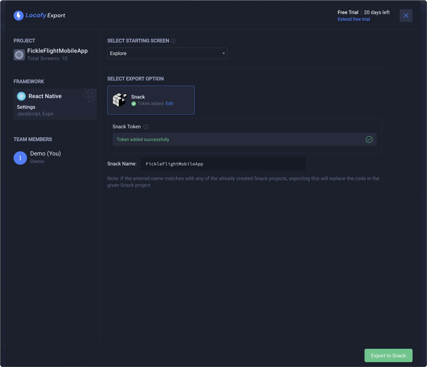 Using Expo for React Native Projects – Locofy Docs