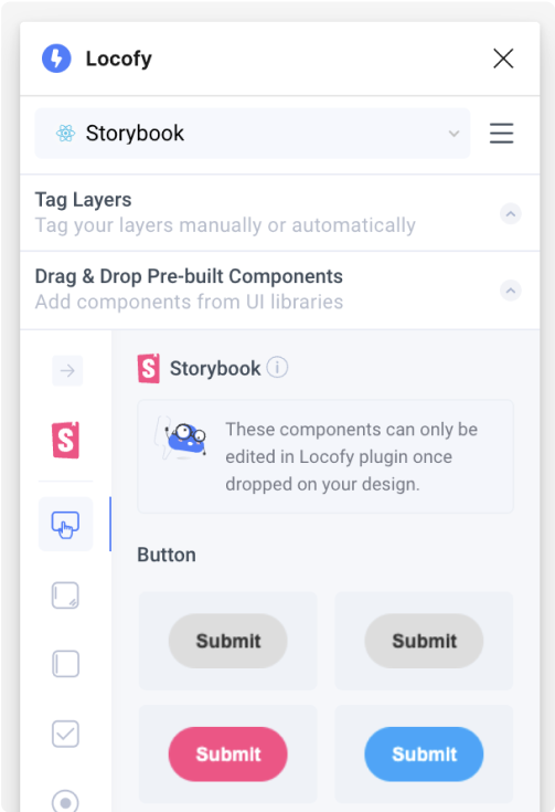 Bring your Storybook components to Locofy – Locofy Docs