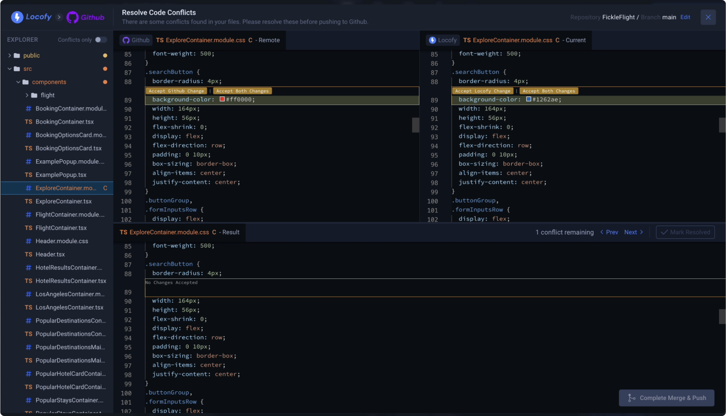 Github Integration with folder management and smart code merge – Locofy ...