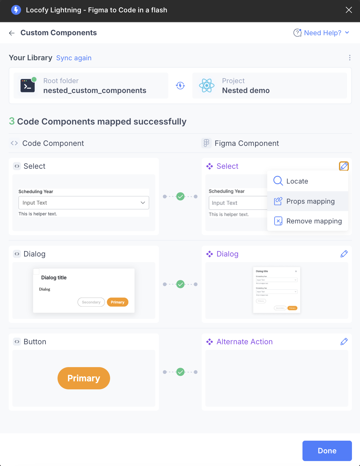Custom Components Manual Prop Mapping – Locofy Docs