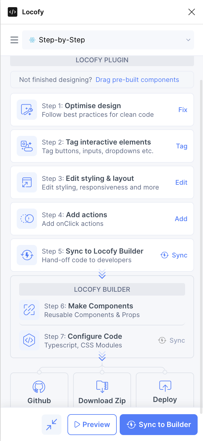 Plugin Overview & Step-By-Step Flow – Locofy Docs