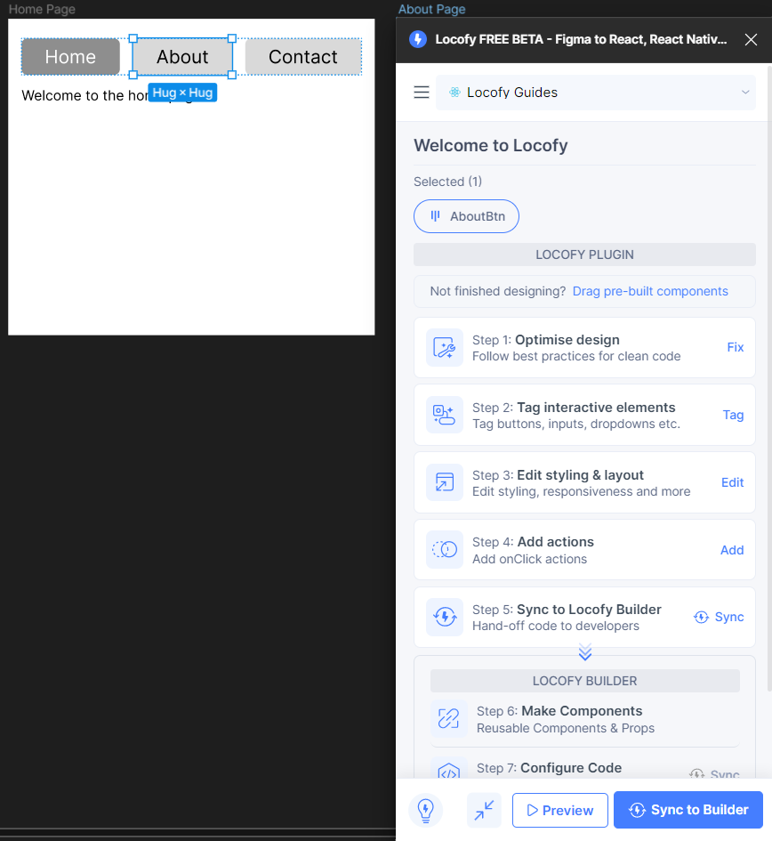 Navigating between Pages – Locofy Docs