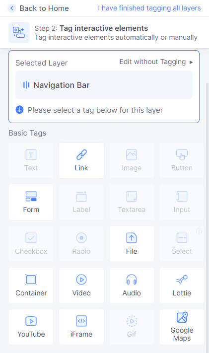 Generating code with Semantic Tags – Locofy Docs